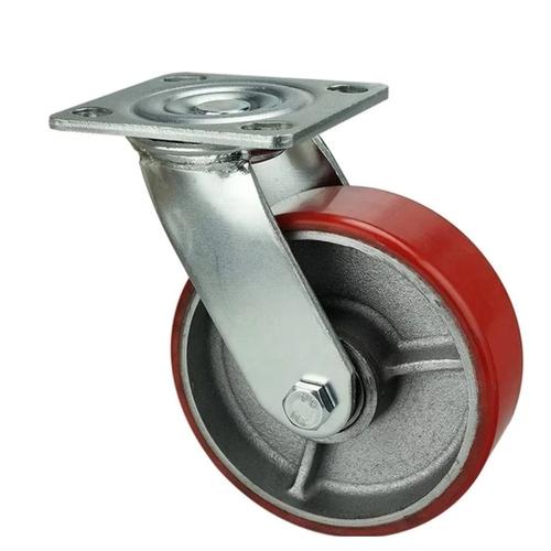 Jual Roda Troli Pu Merah Heavy Duty 5 Inch Hidup/Putar / roda heavy ...