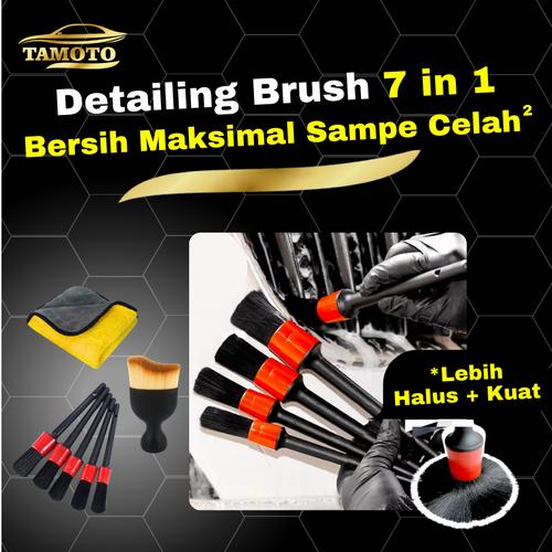Promo Detailing Brush 7 in 1 / Kuas detailing cuci motor mobil set ...