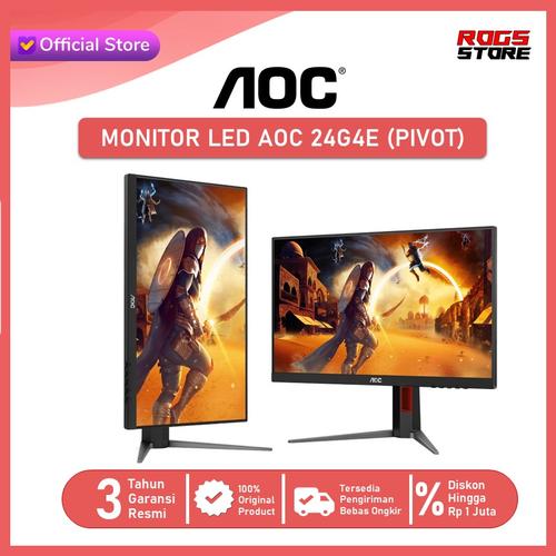 Promo Monitor LED AOC 24G4 23.8” FHD IPS 180Hz HDR10 HDMI DP Vesa PIVOT ...