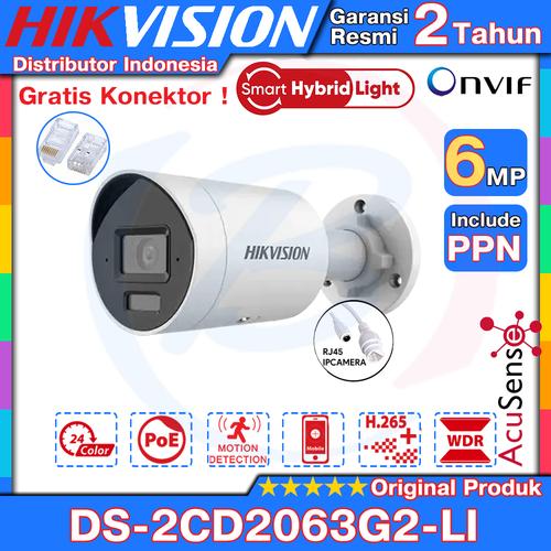 Jual Ipcam Hikvision DS-2CD2063G2-LI 6mp Acusence Hybrid Light Support Mic Audio Garansi Resmi ...