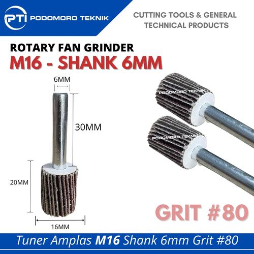 Jual Tuner Amplas M16 Shank 6mm Grit #80 Amplas Buffing / Rotary Fan ...