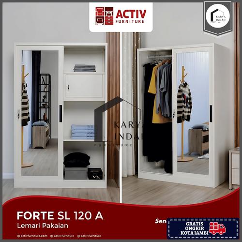 Jual Lemari Pakaian Besi FORTE SL 120 ACTIV STEEL - Lemari Plat Seng 2 Pintu Sliding Modern ...