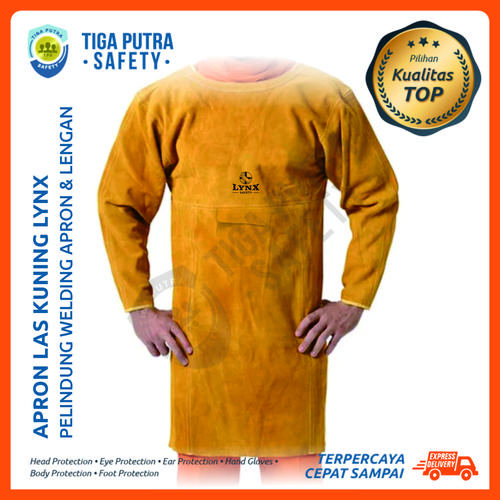 Jual Baju Las /Apron Las Badan & Lengan Kuning Kulit Set Welding ...