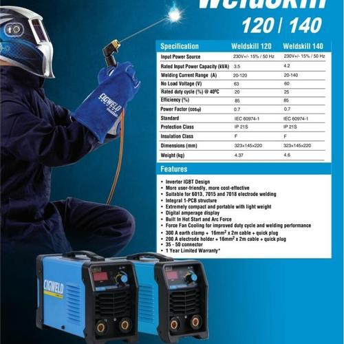 Jual Mesin Las Inverter MMA / ARC / SMAW ESAB Cigweld Weldskill 140 Amp ...