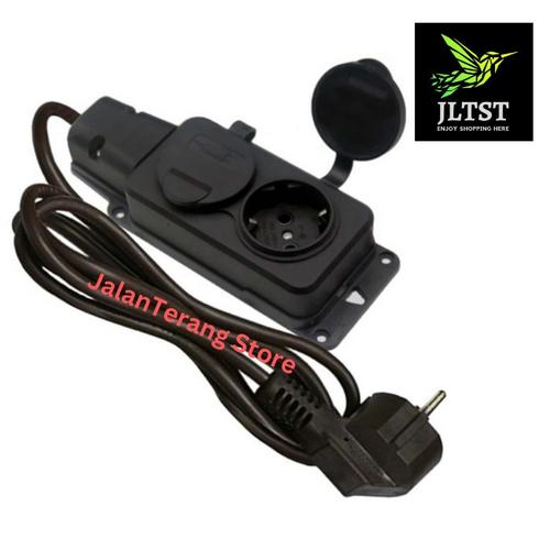 Jual Stop Kontak Outdoor Kabel IP54 2 Lubang Waterproof 5 Meter Wall ...
