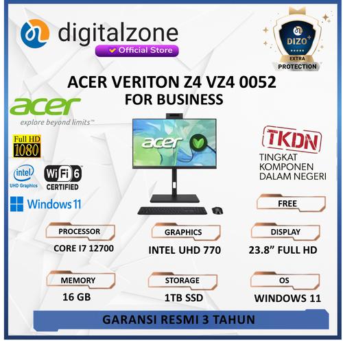 Promo ACER VERITON AIO TKDN VZ4 0052 I7 12700 16GB 1TBSSD W11 FHD 3YEAR - YES Cicil 0% 3x - Kota ...