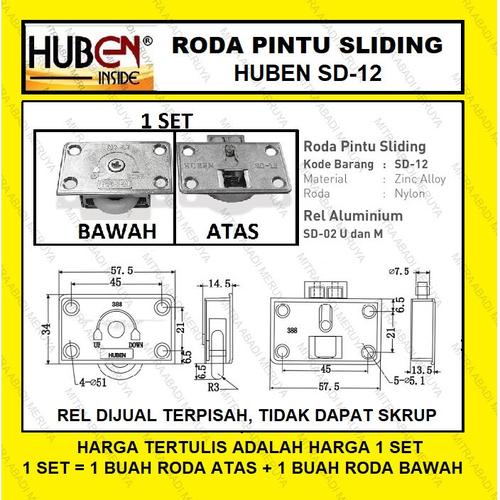 Jual Roda Pintu Lemari Sliding / Geser HUBEN SD-12 Roda Pintu Sliding - Kota Depok - Mitra Abadi ...