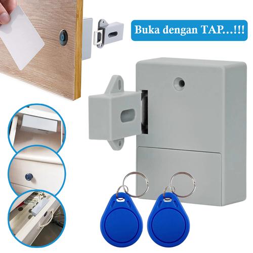 Jual Kunci Pintu Lemari Laci Sensor Kartu RFID 6V Keyless ID Loker ...