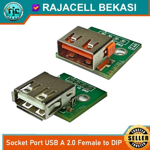 Jual Socket Port Soket USB A Female 2.0 to DIP PCB Adapter Converter ...