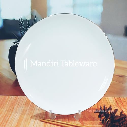 Jual 6 Pcs Piring Makan Ceper Keramik 22 cm | Piring Saji | Gold Line ...