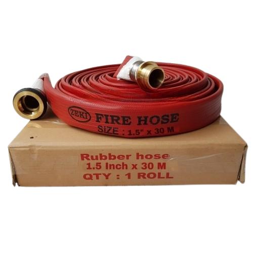 Jual Zeki Fire Hose Red Rubber 1,5 x 30 meter - Selang Pemadam Hydrant ...