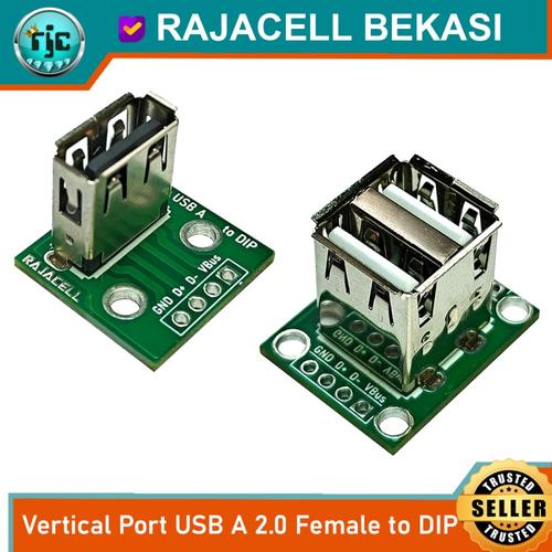 Jual Socket Vertical Port Soket Vertikal USB A Female 2.0 to DIP PCB ...