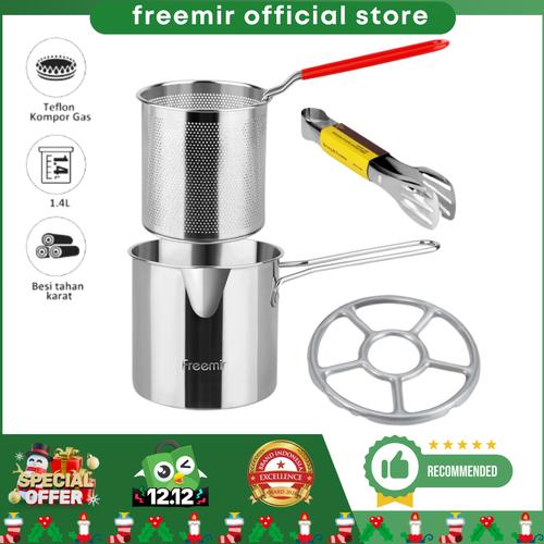 Promo freemir Panci Deep Fry 12 CM 4in1 Saringan Stainless Steel Fryer ...