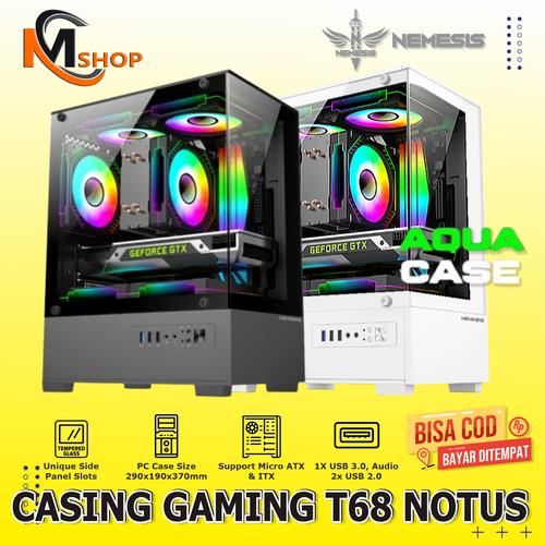 Promo Casing PC Komputer Gaming NYK Notus T68 M-ATX Free 3Fan RGB ...