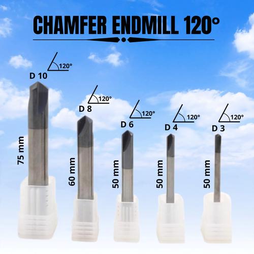 Promo Chamfer end mill 120 degree 3 F straight V Endmill d 3 - 12 mm ...