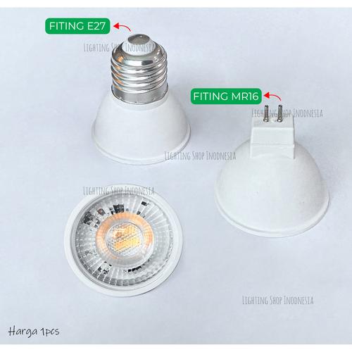 Jual Lampu bohlam 6W led sorot spotlight warm white putih mr16 G5.3 E27 - Fiting e27 ulir, 6w ...
