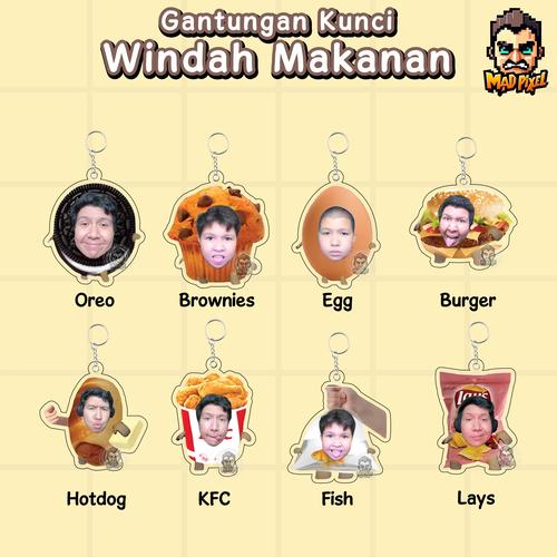 Jual Gantungan Kunci Windah Basudara Makanan Akrilik / Acrylic KeyChain ...