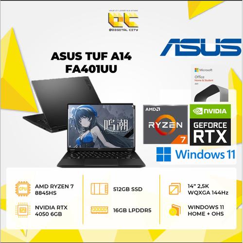 Jual ASUS TUF A14 FA401UU RYZEN 7 8845HS RTX4050 6GB/ 16GB 512GB W11 ...