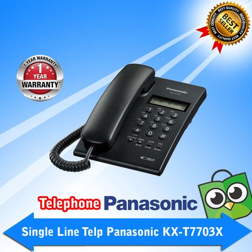 Jual Telephone Single Line Display Panasonic KX-T7703X - Black ...