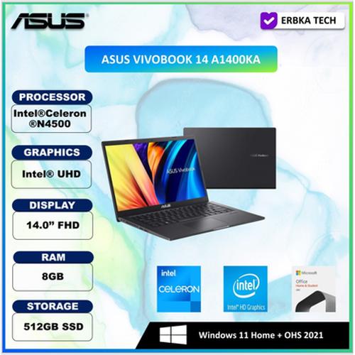 Jual ASUS Vivobook 14 A1400KA N4500 DDR4 8GB 512GB SSD 14" FHD W11 OHS ...
