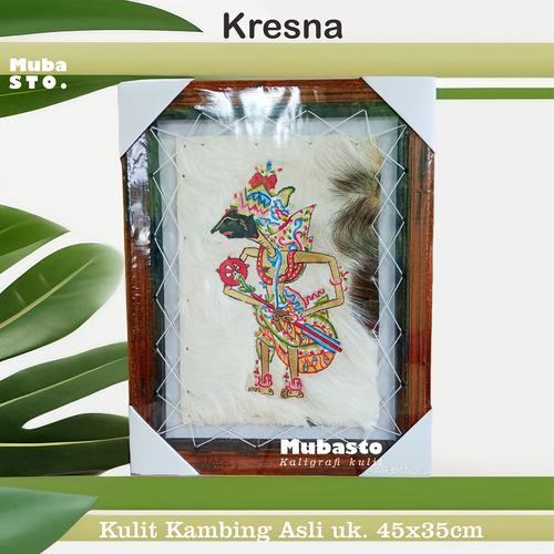 Jual Lukisan Kaligrafi Wayang Kulit Prabu Kresna, Kulit Kambing 35cm x ...