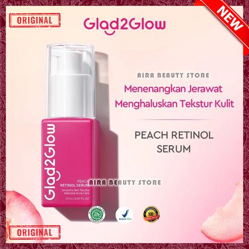 Jual Glad2Glow Peach Retinol Serum Skin Barrier G2G Memudarkan Garis ...