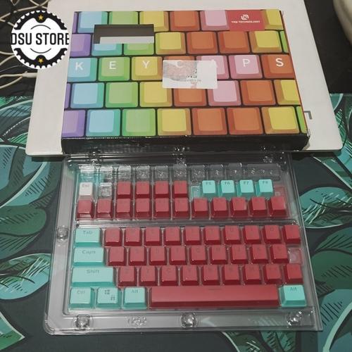 Jual Keycaps YIQI PBT Cherry Profiles 106 Keys - Red Blue White - Kota ...