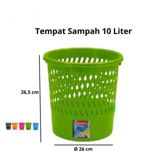 Jual KERANJANG TEMPAT SAMPAH PLASTIK BULAT LION STAR 10 LITER TEBAL ...