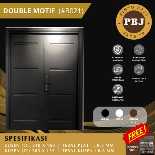Jual PINTU DOUBLE MOTIF MINIMALIS BLACK DOFF (B021) - PBJ99 PINTU PLAT BAJA ANTI KARAT DAN ANTI ...