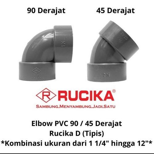 Jual keni Elbow / Knee PVC Rucika 2 1/2" 2.5" 2,5" 21/2" Inch D 45 Derajat - Jakarta Utara ...