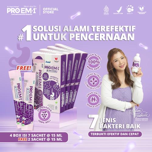 Promo [GRATIS 2 SACHET ANGGUR] Probiotik PROEM1 Sachet 7 Rasa Anggur ...