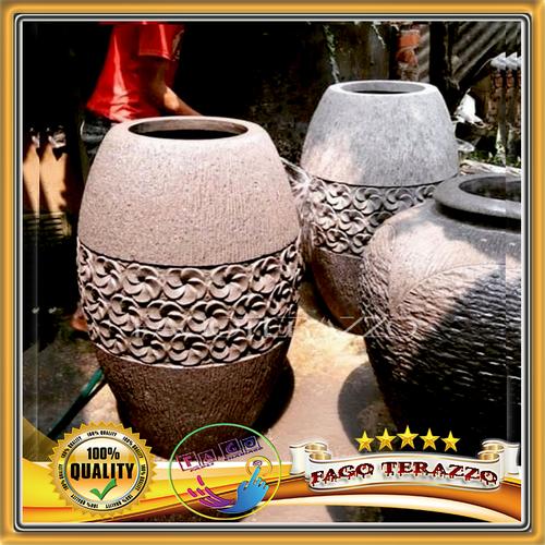 Jual Pot Teraso Gendang Ukir Bunga Terazzo Handmade - Kota Depok - FAGO ...