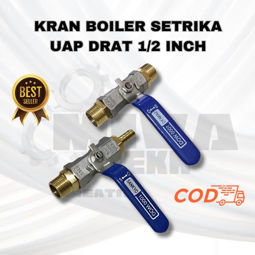 Promo Kran Boiler Setrika Uap Sankyo Drat 1/2 Inch - Double+Selang ...