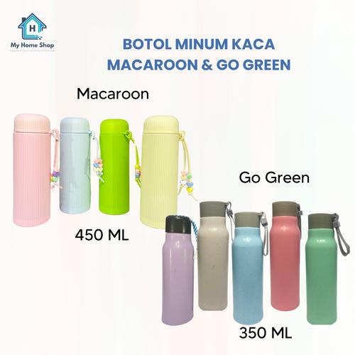 Jual Botol Minum Kaca Go Green 350 ml /Botol Kaca Macaron 450 ml /Botol ...