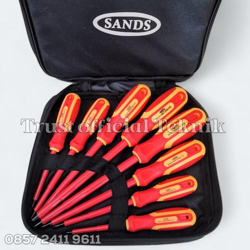Jual Obeng Listrik Set 8 Pcs 100 Volt SANDS Obeng Elektrik Insulation ...