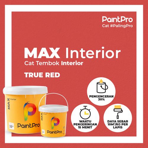 Jual PaintPro MAX Cat Tembok 5 Kg & 20 Kg Interior Warna Merah True Red ...