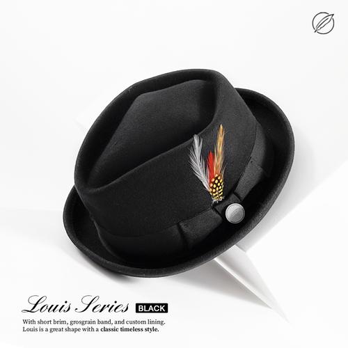 Promo Topi Fedora Louis Blake Feathers Porkpie - Black, L - Kab. Kediri ...