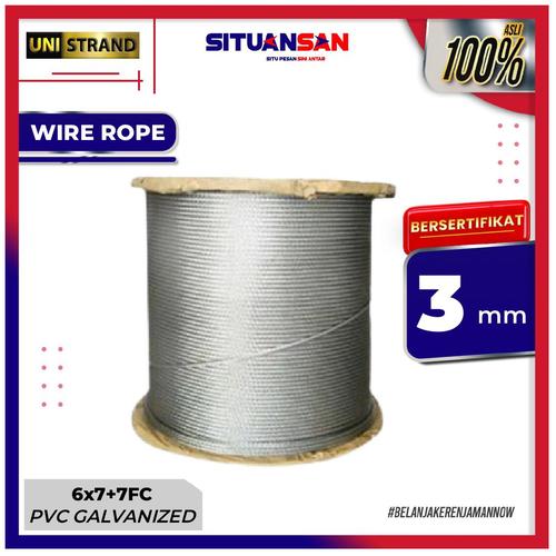 Jual Wire Rope 3mm Kawat Seling 6x7 FC Galvanized UNISTRAND - Kota ...