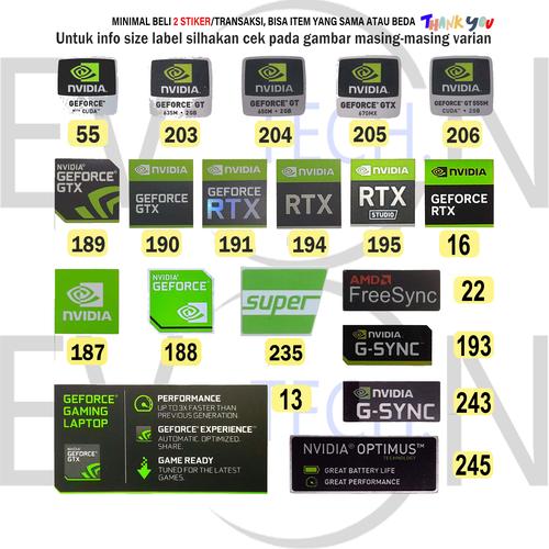 Jual Logo Stiker Sticker NVIDIA RTX VR 2060 2070 2080 2080Ti Titan G ...