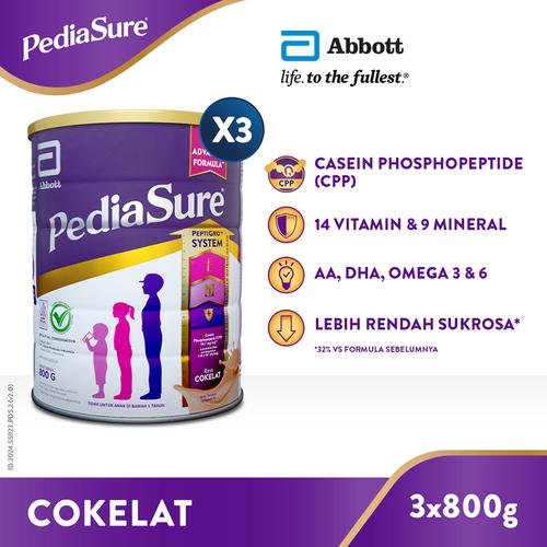 Promo PediaSure Cokelat 800 g (1-10th) - Nutrisi Pertumbuhan - 3 pcs ...