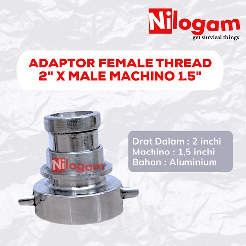 Jual Adaptor Female Thread 2" x Male Machino 1.5" Aluminium | Adaptor ...