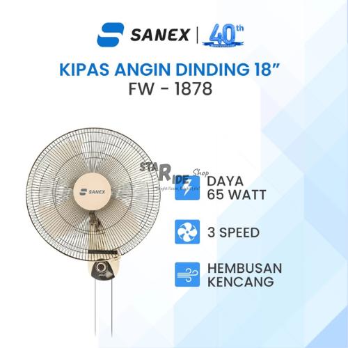 Jual Wall Fan Kipas Angin Dinding Besi Tornado Sanex FW-1878 FW1878 18 Inch - Kota Bogor ...