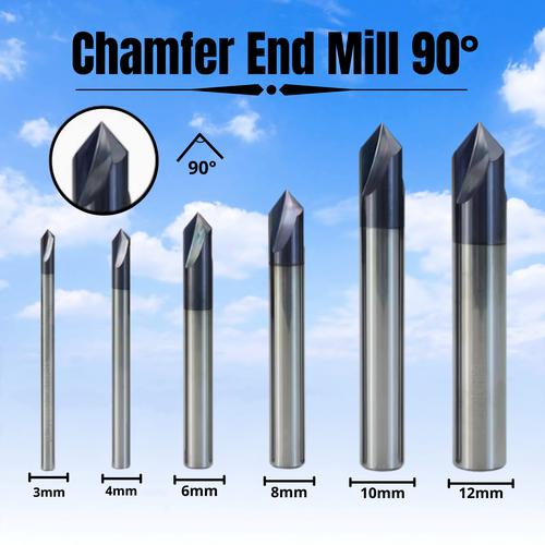 Promo chamfer end mill 90 degree 3 F straight V Endmill d 3 - 12 mm ...