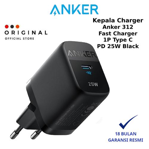 Jual Anker 312 Charger (25W) Black A2642 - ANKER OFFICIAL STORE ( CODE 10008 ) / KEPALA CHARGER ...