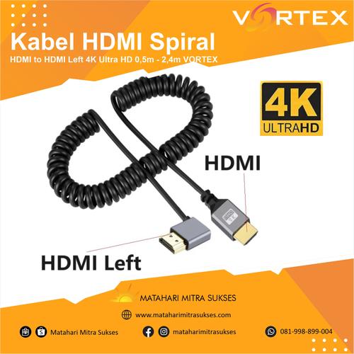Jual Kabel HDMI Spiral HDMI to HDMI Left 4K Ultra HD 0,5m-2,4m VORTEX ...