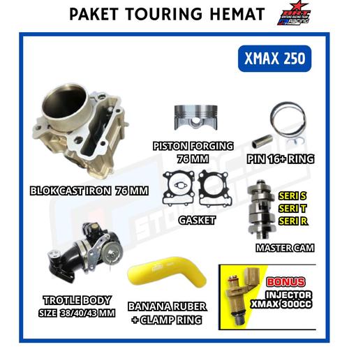 Promo Paket Touring 8 XMAX 250 BRT Blok Cast Iron-Piston-Master Cam ...