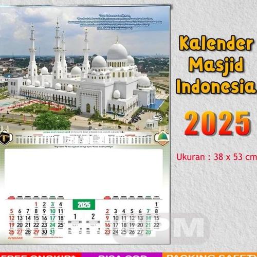 Jual Kalender Dinding 2025 | Ukuran Besar | 38X54Cm | Masjid ...