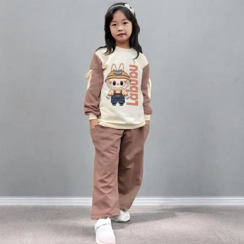 Jual Setelan Baju & Celana Cargo Anak Set Perempaun Labubu Viral ...