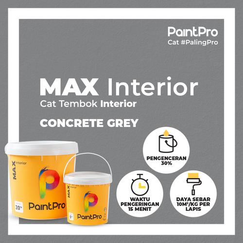 Jual PaintPro MAX Interior Cat Tembok Warna Abu-abu Concrete Grey - 5 ...