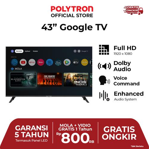 Promo POLYTRON Smart Cinemax Google TV 43 inch PLD 43RG9059 Cicil 0% 3x ...
